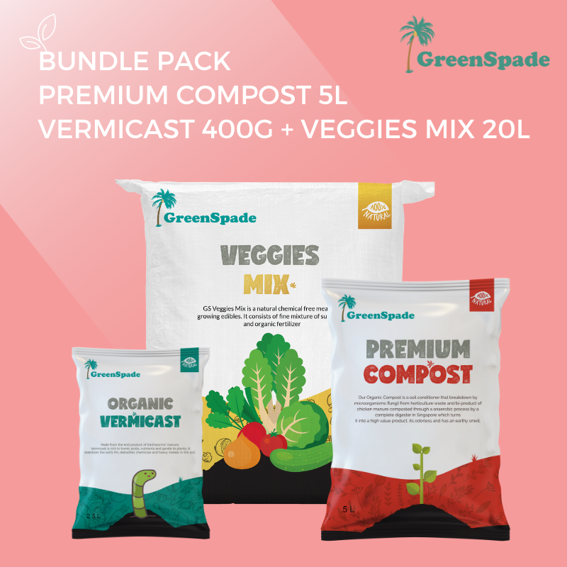 [BUNDLE PACK] Veggies Mix 20L , Compost 5L , Vermicast 400g | Lazada ...