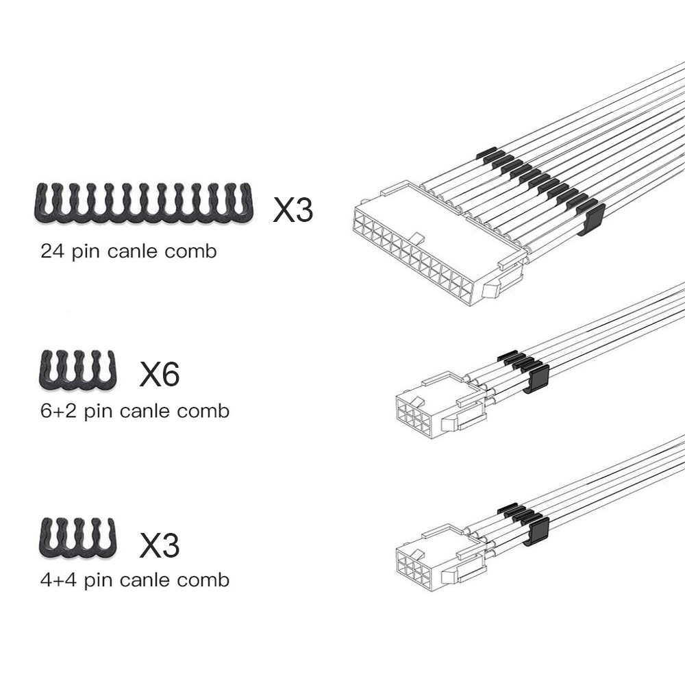 【HOT SALE】 Atx 24pin Gpu -E 8pin Rgb Module Cables Computer 18awg Psu ...