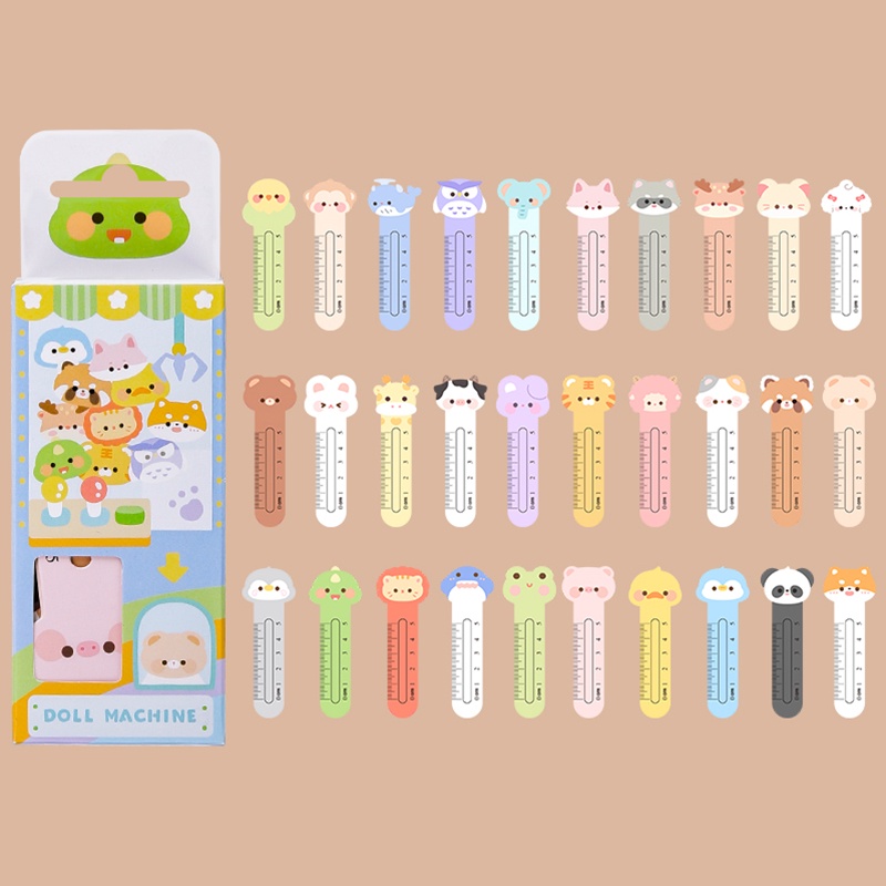 30 Pcs Boxed Cute Cartoon Animal Series Bookmarks Student Multifunction ...