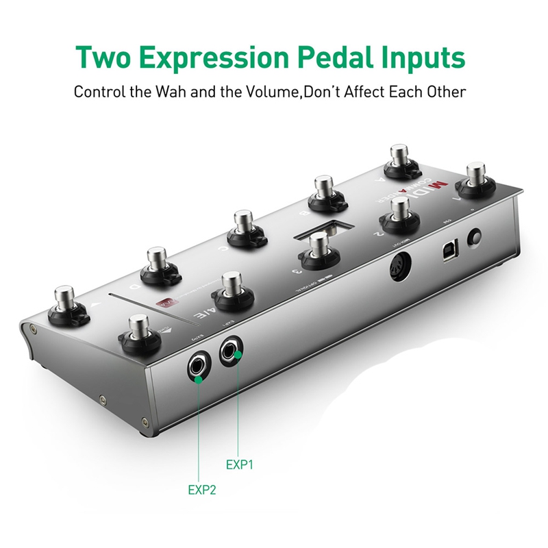 Meloaudio MIDI Commander Guitar Portable USB MIDI Foot Controller with 10 Foot Switches 2 ...