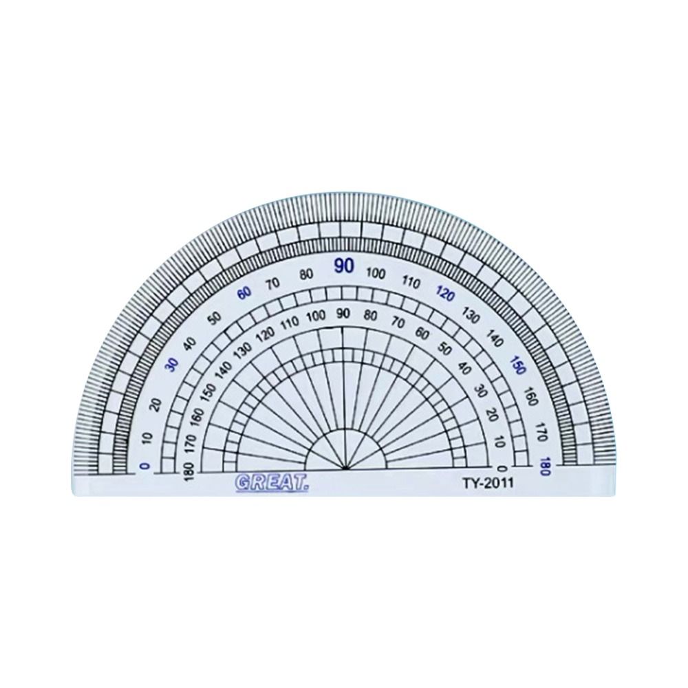 180/360 Protractor Durable Triangle/Half Round Transparent Drawing ...