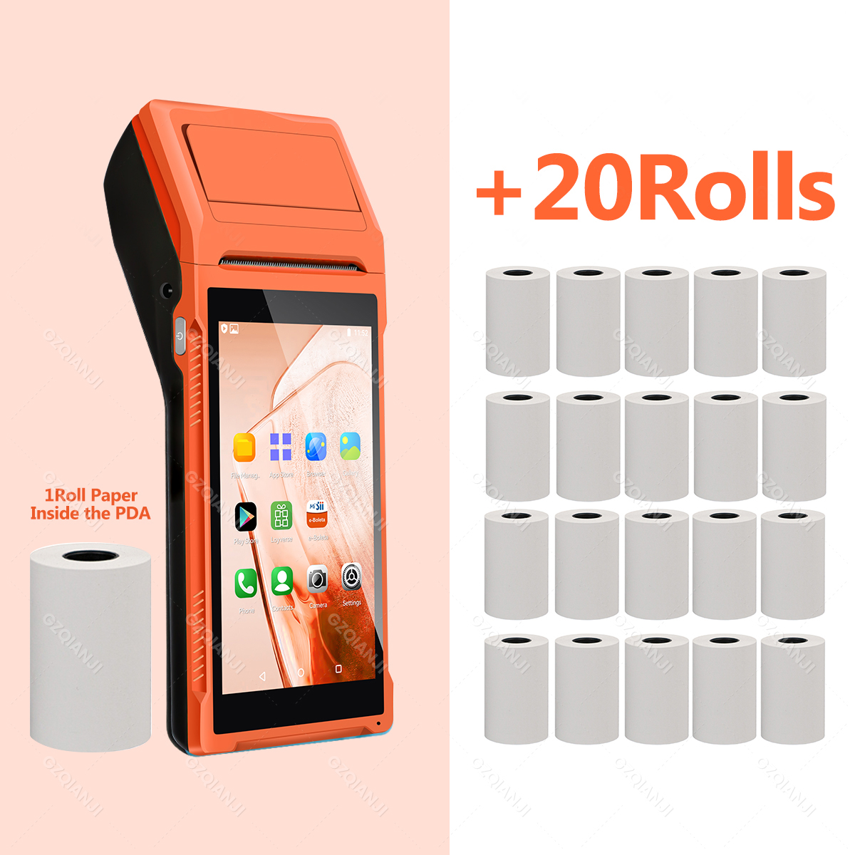 GZQIANJI Android 8.1 PDA Handheld Terminal POS Machine 5.5 Inch Touch ...