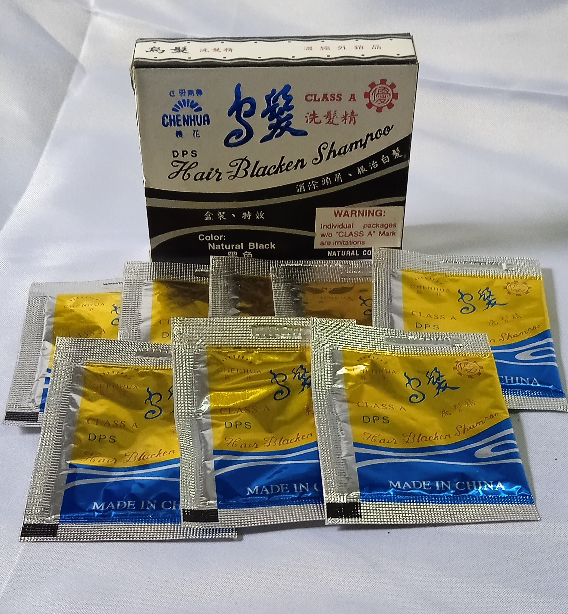 BLACKENNING SHAMPOO FOR WITHERED HAIR DUE TO AGING/8 SACHETS IN A PACK ...