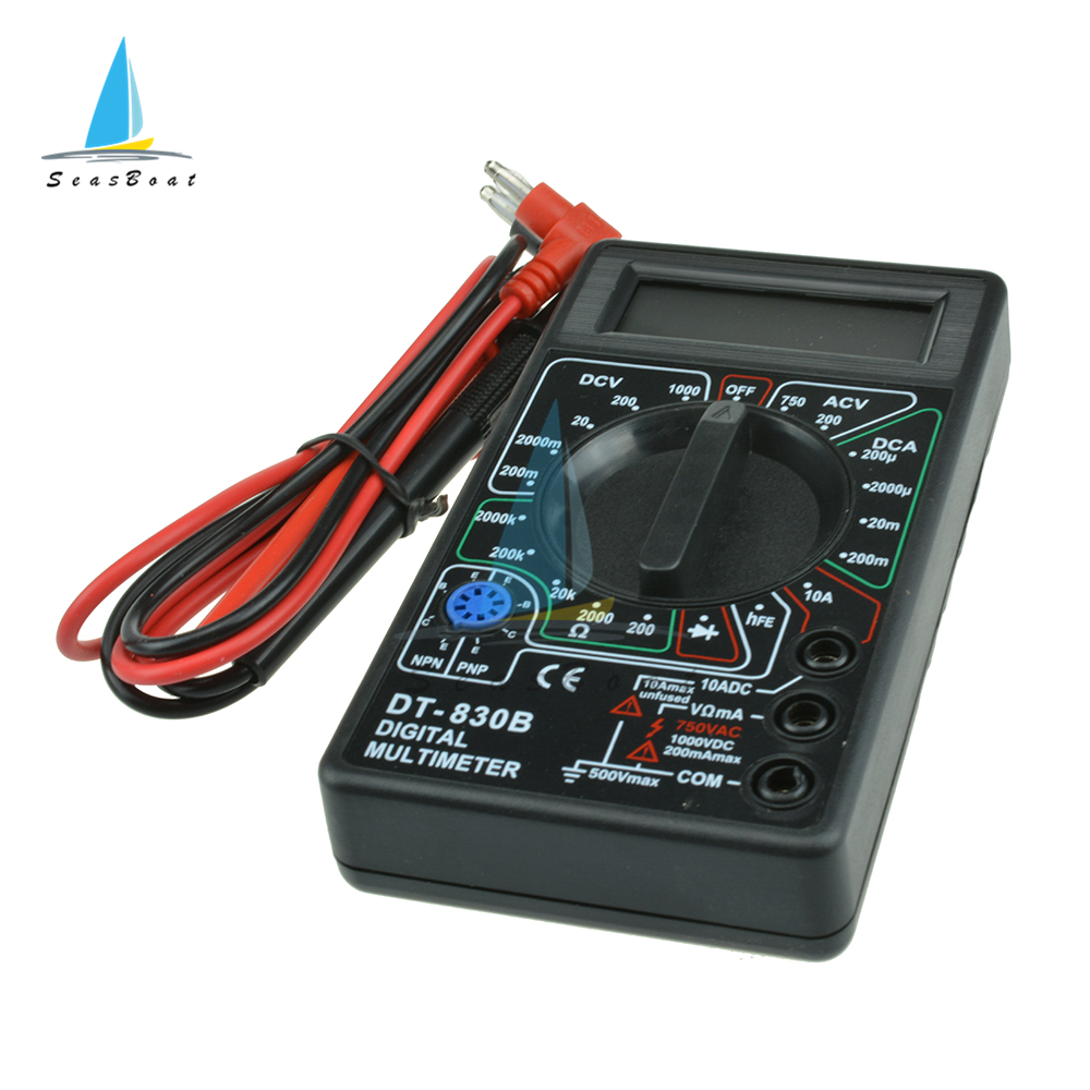 【New design】DT-830B LCD Digital Multimeter AC DC 750 1000V Voltmeter ...