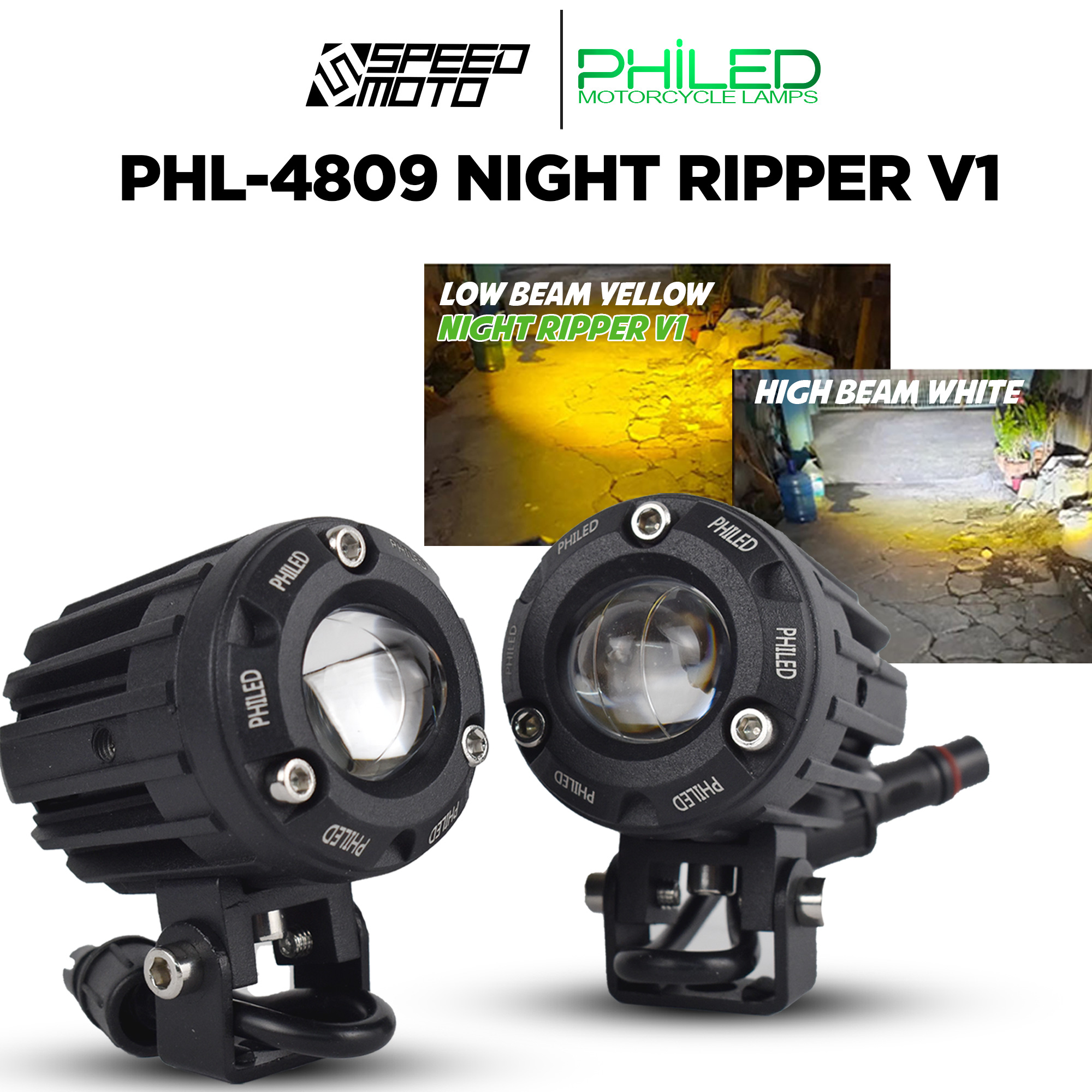 PHILED NIGHT RIPPER V1 PHL-4809 30W MINI DRIVING LIGHT W/ BALLAST DUAL ...