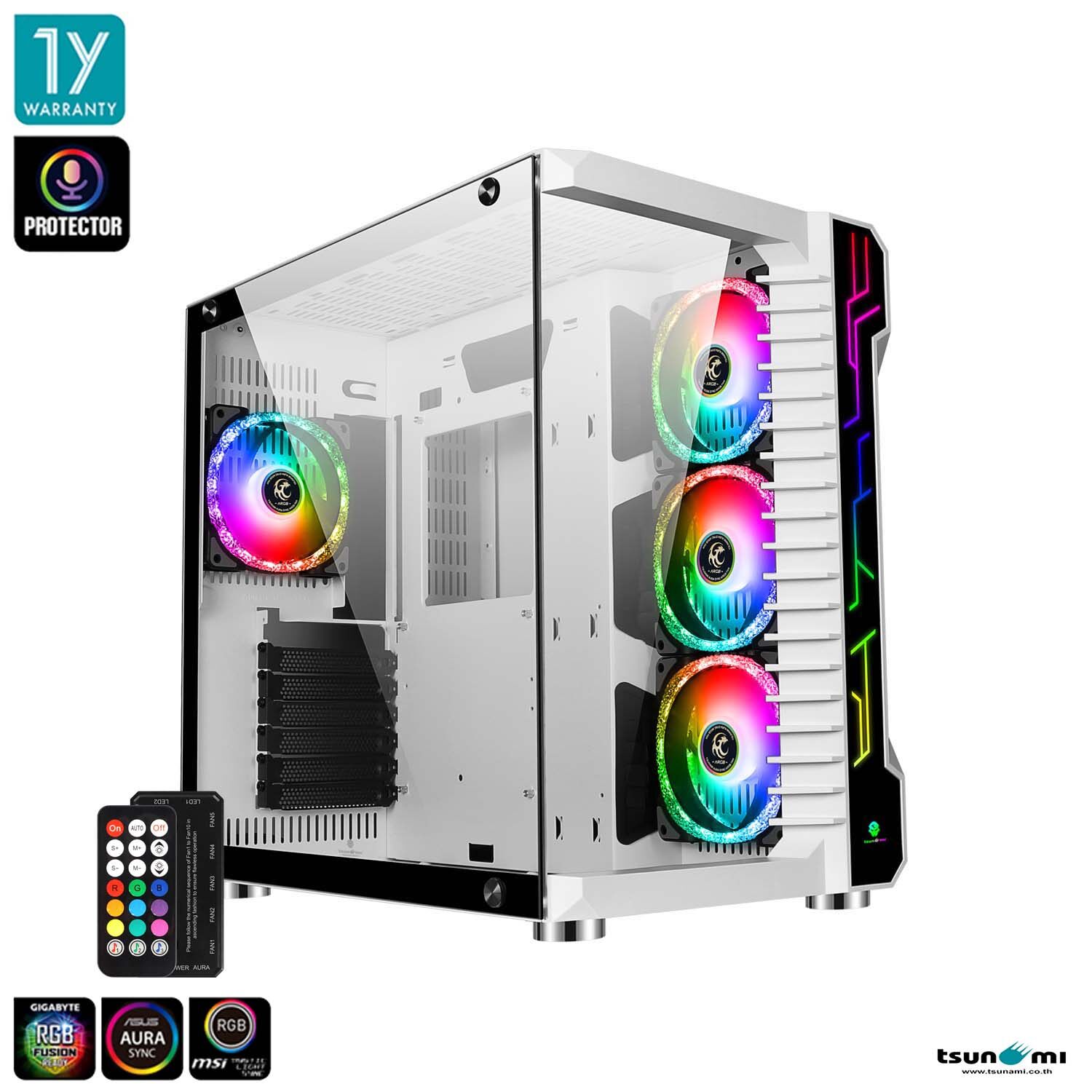 เคสคอมพิวเตอร์ Tsunami Protector Vision II Sound Sync ARGB Panorama ...
