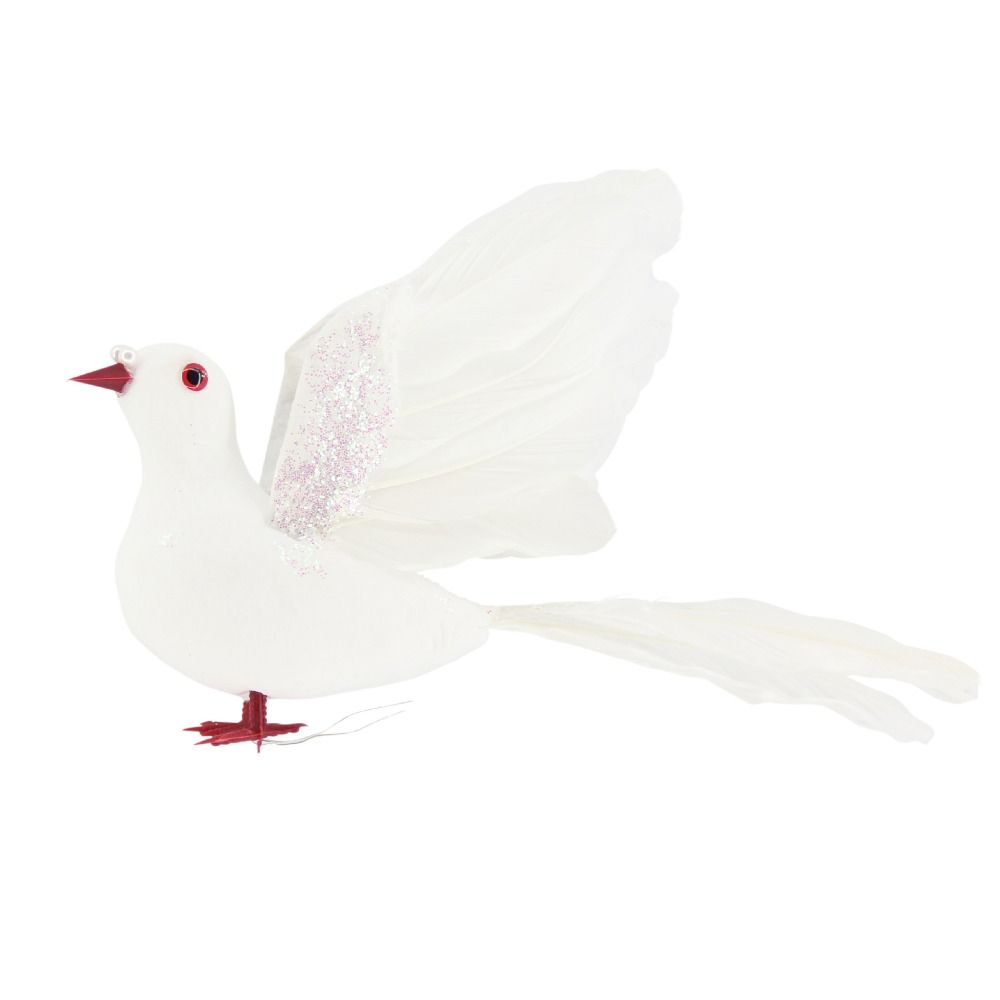 Decoration Crafts Small Peace Dove Bird Spread Wings White Pigeon Foam ...