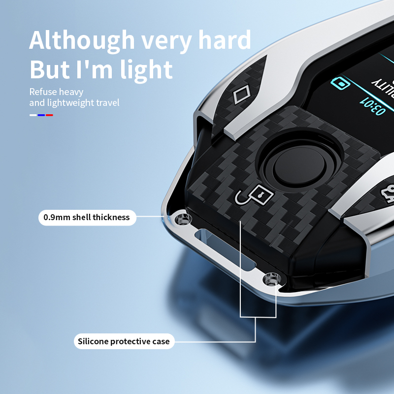 【YIYANGMAOYI111】Zinc Alloy LED Display Key Case Holder Chain For BMW 7 ...