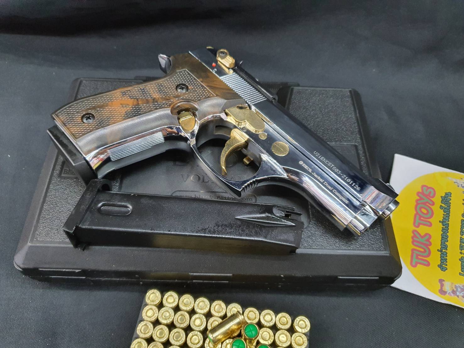 EKOL Jackal Dual Compact Blank Gun Full Auto เงินเงาไกทอง 2 Magazine ...