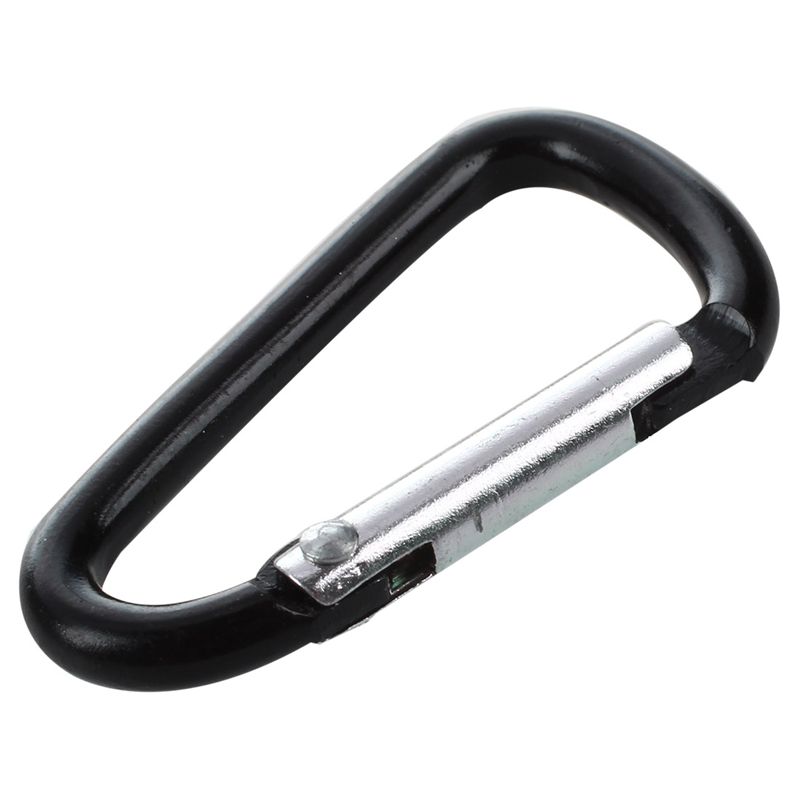 10 Pcs Black D Shaped Aluminum Alloy Snap Clip Key Chain Carabiner Hook ...
