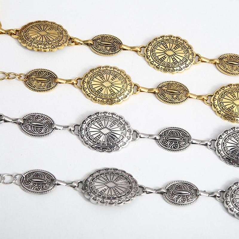 Retro Gold Metal Sized Shield Waist Chain Body Chain for Women's ...