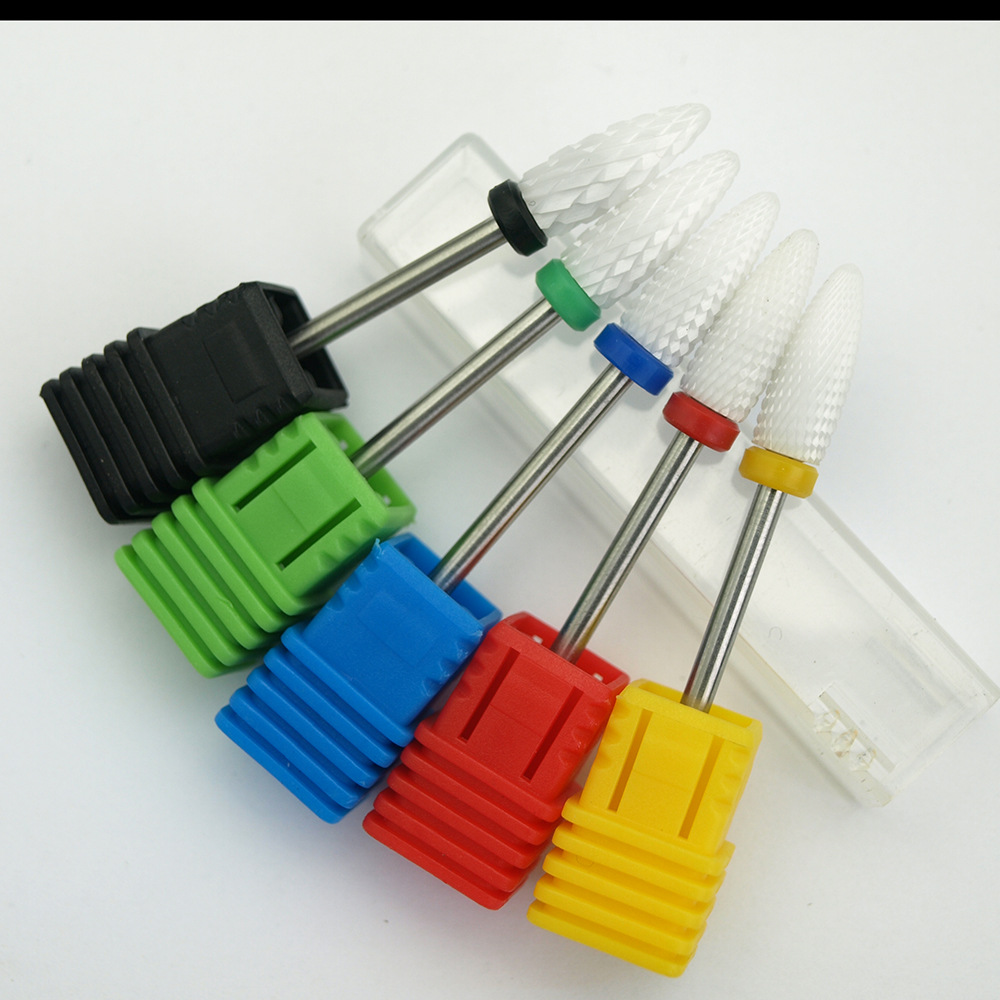 5pcs/Set Ceramic Milling Cutter Nail Drill Bit Electric Manicure Drills ...
