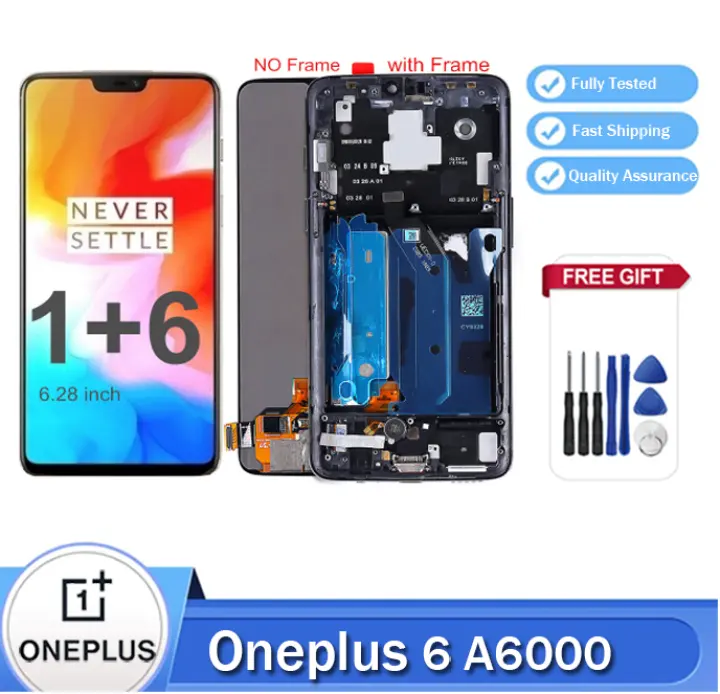 6.28 "OLED /Tft สำหรับ Oneplus 6จอแสดงผล LCD สำหรับ Oneplus6หน้าจอ ...