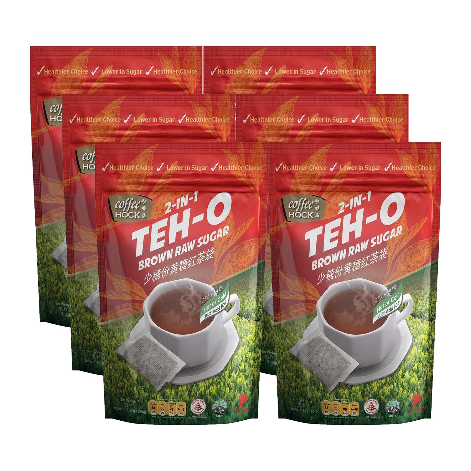Coffeehock 2-in-1 Teh-O Less Sugar Ceylon Tea Bag (Raw Sugar) 8s x 6 ...