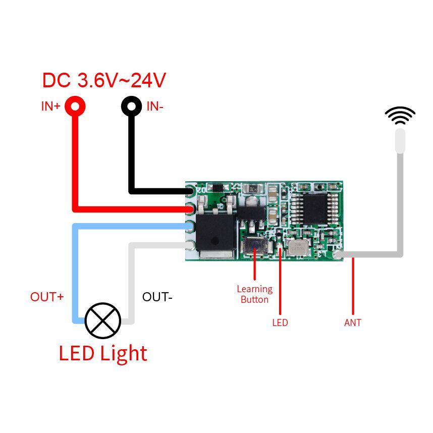 433mhz Wireless Rf Remote Control Switch Power Led Lamp Controller Dc 3 ...
