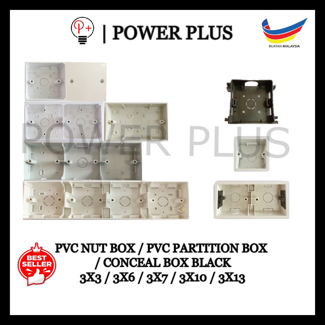 PVC Nut Box Surface Type / Box Socket Base Switch / Conceal Box ...