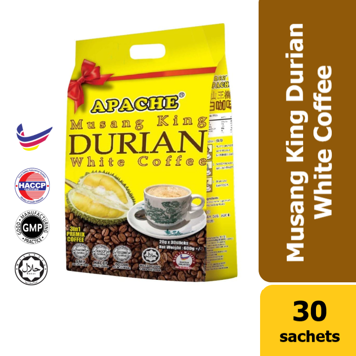APACHE Musang King Durian White Coffee 20g x 30 Sachets | Lazada