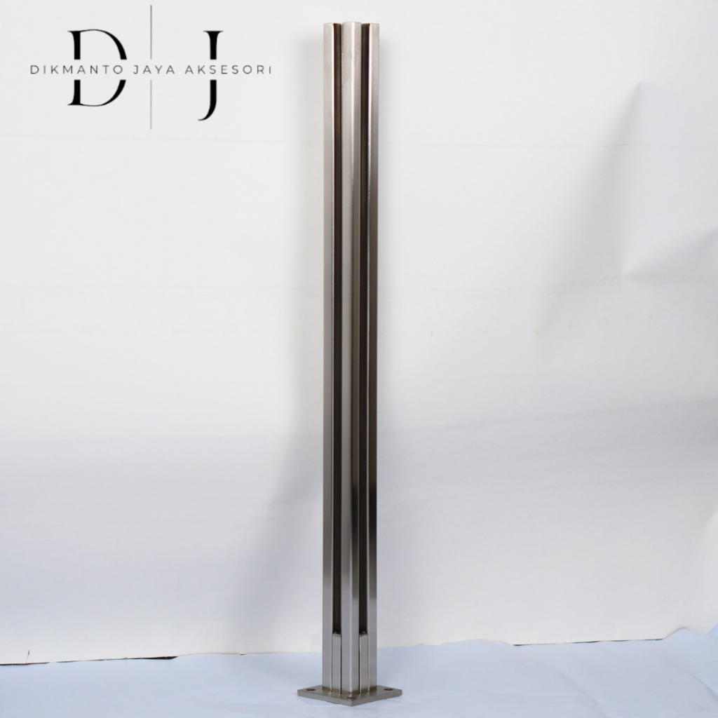 Tiang Railing Kaca Sudut Hollow Stainless Steel 304 Doff Topless Glass ...