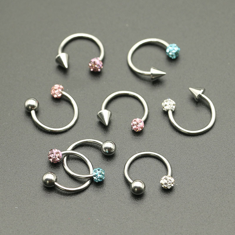 316L Horseshoe Ring Lip Ring Lip Nail Titanium Steel Puncture Shambhala ...
