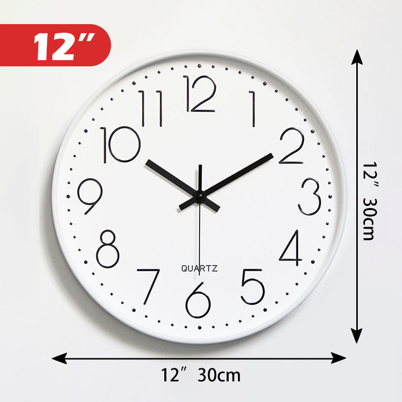 [Ship in 24h] Wall Clock 30cm Silent Quartz Wall Clock for Living Room ...
