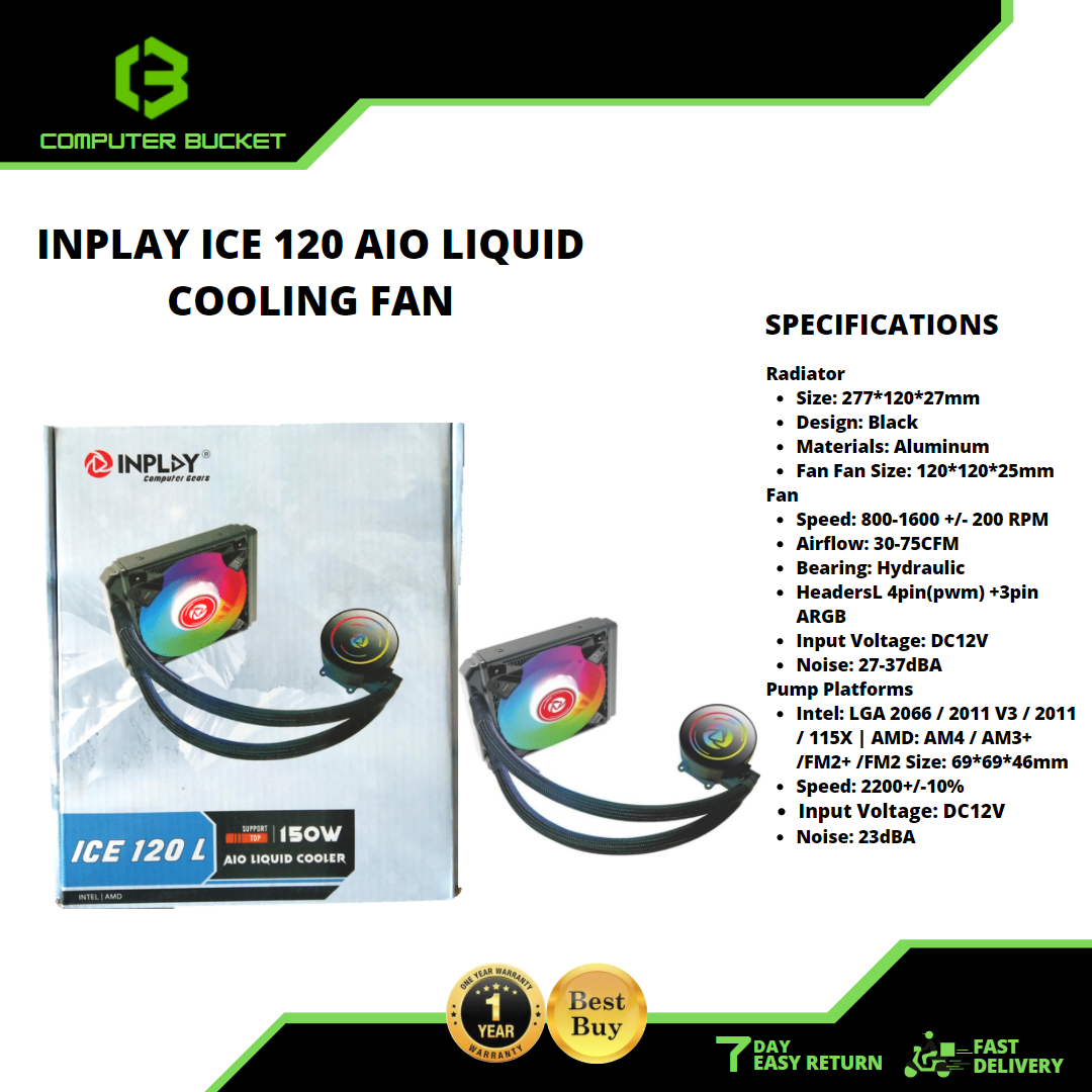 Inplay Ice 120 AIO Liquid Cooling Fan | Lazada PH