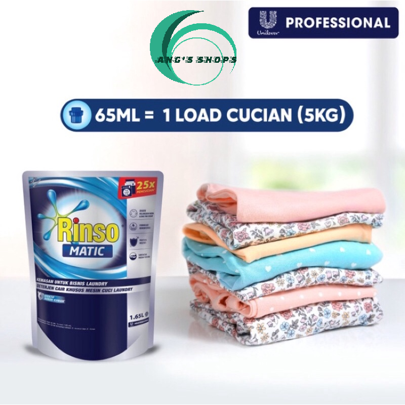 Rinso Matic Professional 1.65L Deterjen Detergen Cair untuk mesin cuci ...