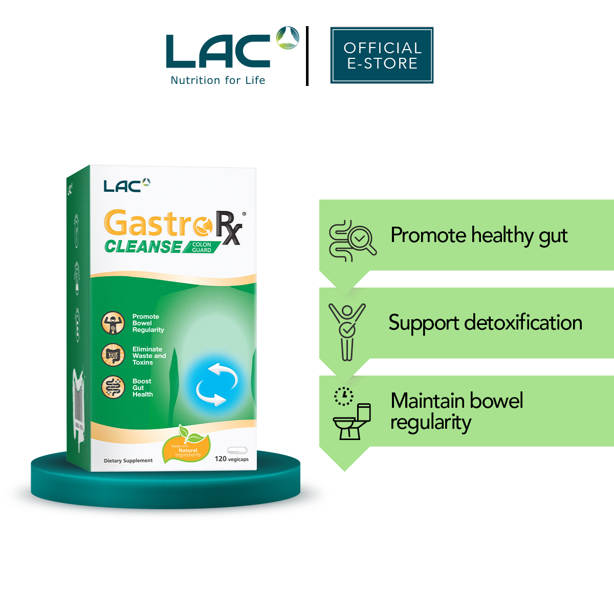 [LAC GASTRORX] Cleanse - Colon Guard (120 vegicaps) | Lazada Singapore
