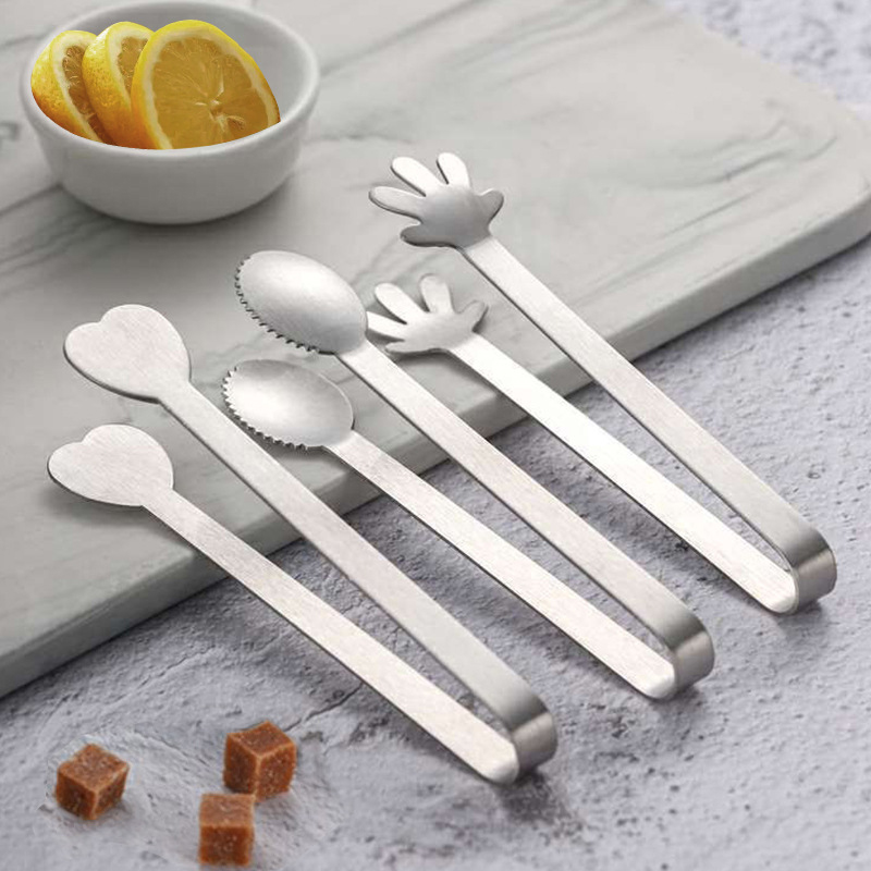 Stainless Steel Mini Food Clips for Sugar Cubes Ice Cube Tweezers Cute ...