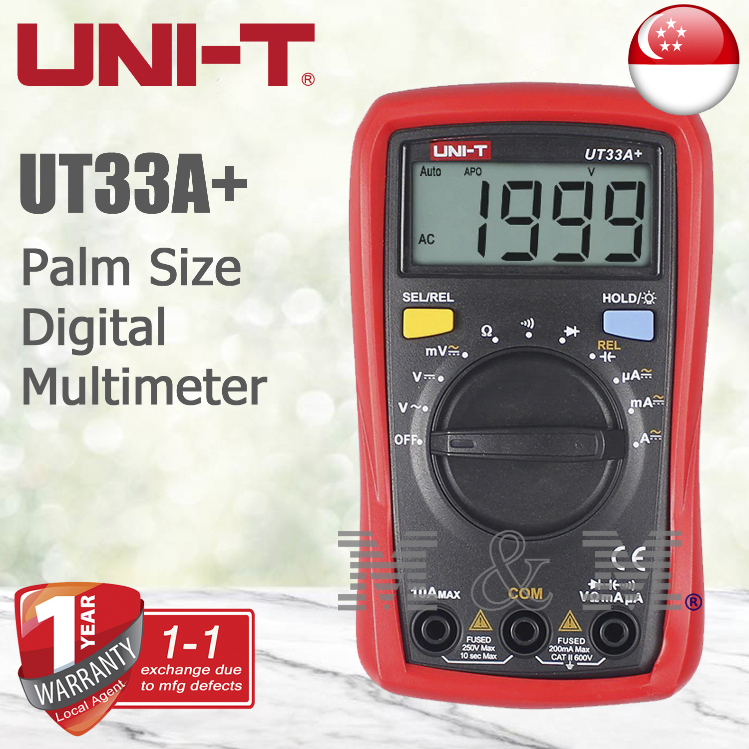 UNI-T UT33A+ UT33B+ UT33C+ UT33D+ Palm Size Digital Multimeter Resistance Capacitance NCV ...