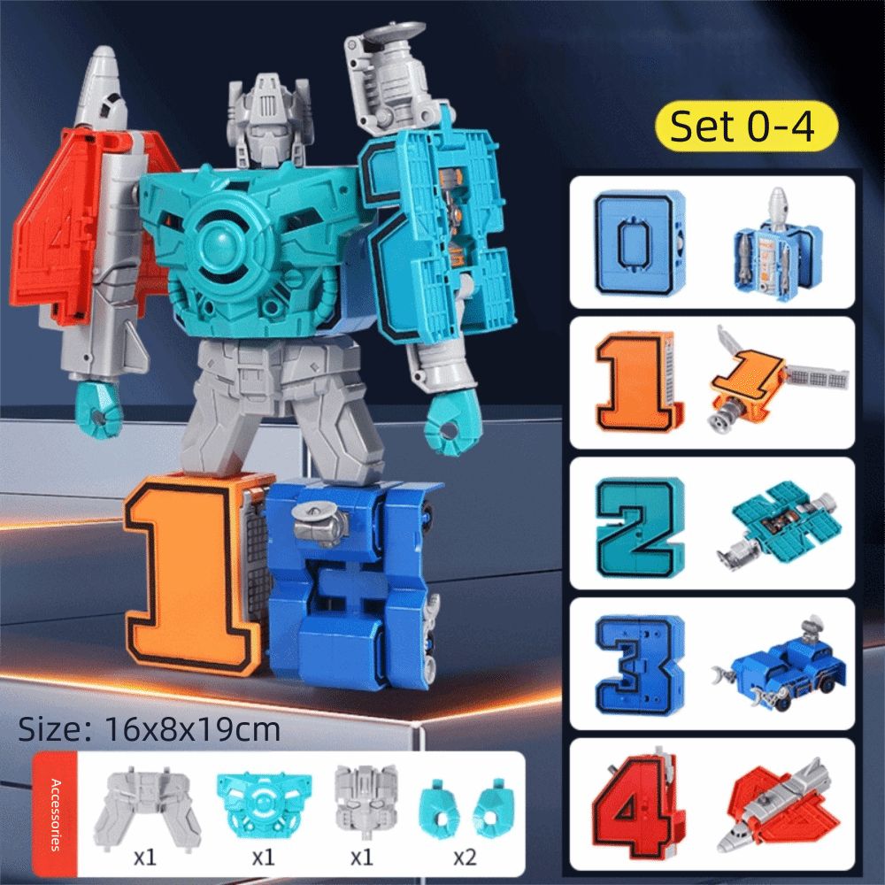 Number Robot Puzzle Car Model Robots Transformation Building Blocks ...