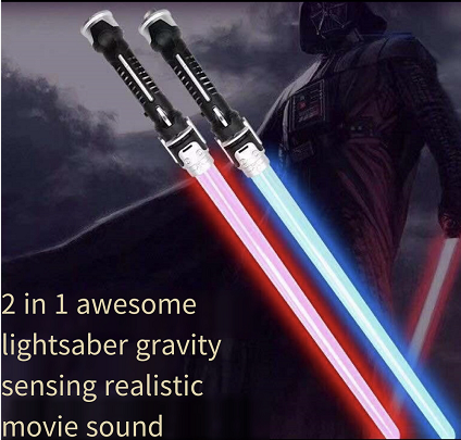 2Pc Flashing Lightsaber Double Sword Toy Combo With Sound Flashing ...