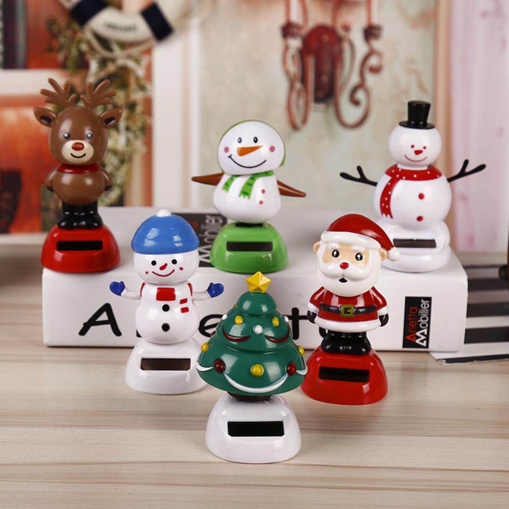 Christmas Gift Elk Christmas Solar Dancing Toys Snowman Penguin Shaking ...