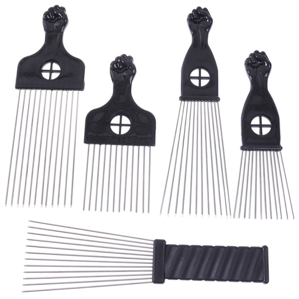Hairstyle Styling Tool Black Fist Afro Metal Comb Anti-Static African ...