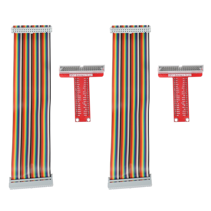 4X RPi GPIO Breakout Expansion Board + Ribbon Cable + Assembled T Type ...