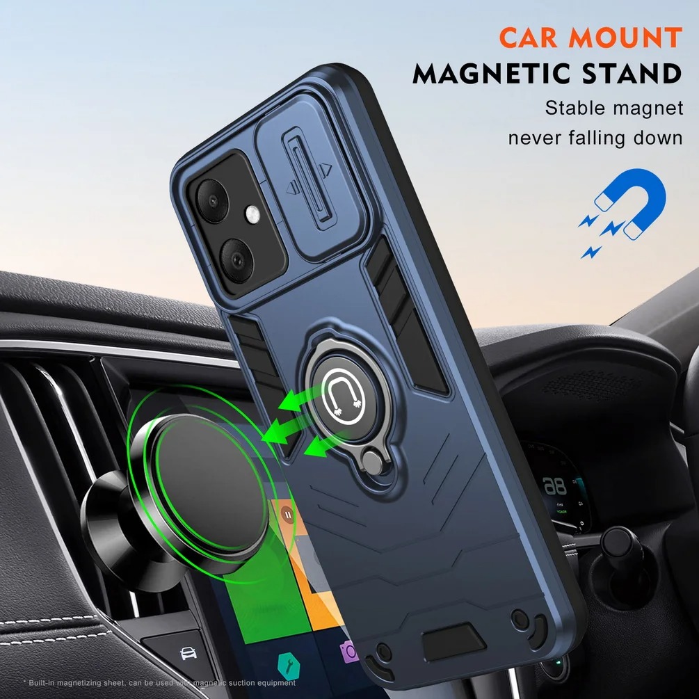 For Galaxy A16 A06 Case Armor Ring Case Cover Adsorb Car Holder ...