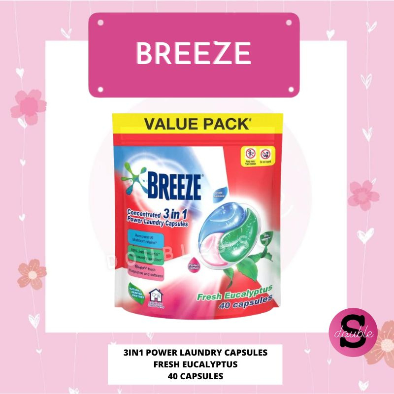 Breeze 3 in 1 Power Laundry Capsules 40's refill pack | Lazada Singapore