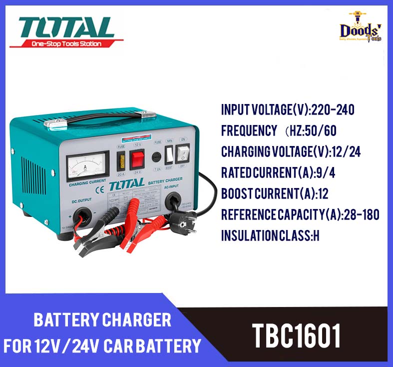 TOTAL CAR BATTERY CHARGER 12/24V TBC1601 | Lazada PH