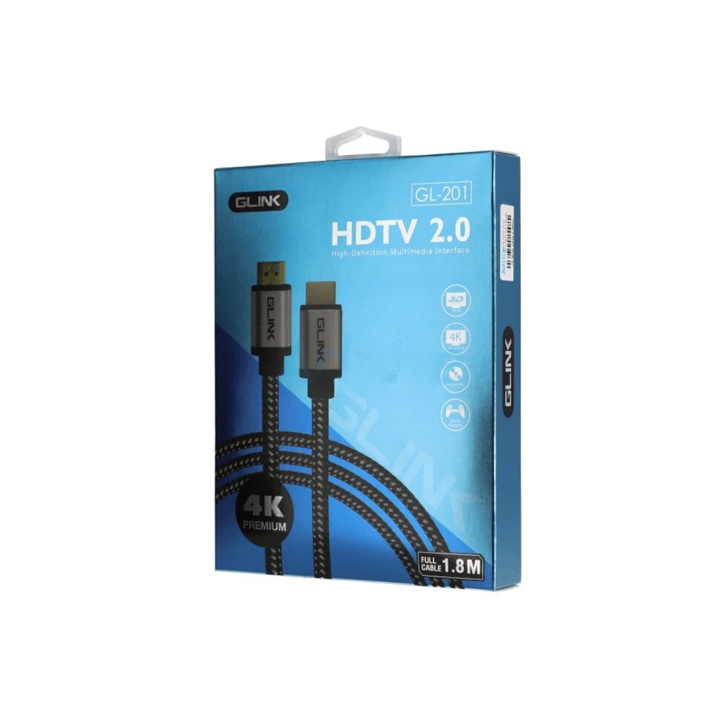 Glink GL201 1.8M สาย HDMI 4K V.2.0 สายถัก (1.8 M) By Vnix Group - Vnix ...