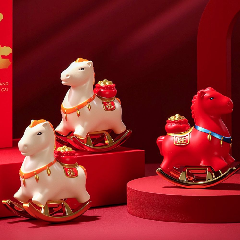 Cute Resin Year of The Horse Zodiac Ornament Mini Auspicious Horse ...