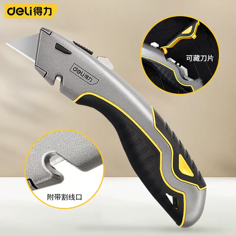 【YIYANGMAOYI111】Deli Alloy Metal Retractable Knife, Heavy Duty Quick ...