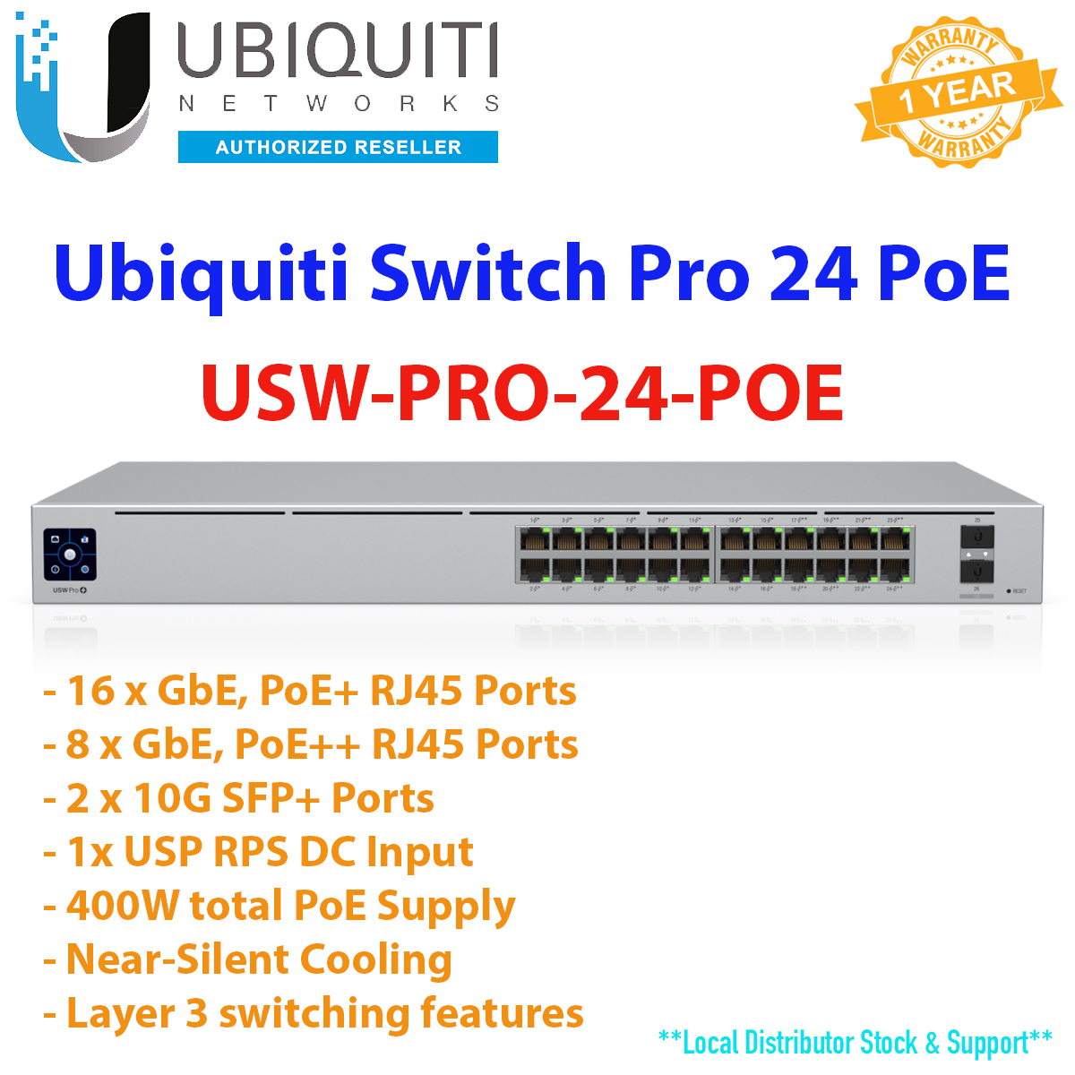 USW Pro 24 PoE Gen2 Ubiquiti UniFi 2nd Generation PoE Switch 24 Ports usw-pro-24-poe-gen2-ubiquiti-unifi-2nd-generation-poe-switch-24-ports