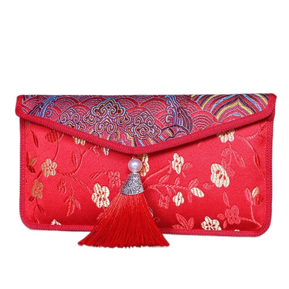 AI LIAN แบบจีนดั้งเดิม พู่ห้อยคอ ผ้าไหมผ้าทอ เทศกาลฤดูใบไม้ผลิ สวัสดีปี ...