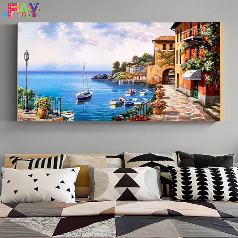 ผ้าใบภูมิทัศน์ธรรมชาติ,Sea View Art โปสเตอร์และภาพพิมพ์,ภาพจิตรกรรมฝา ...