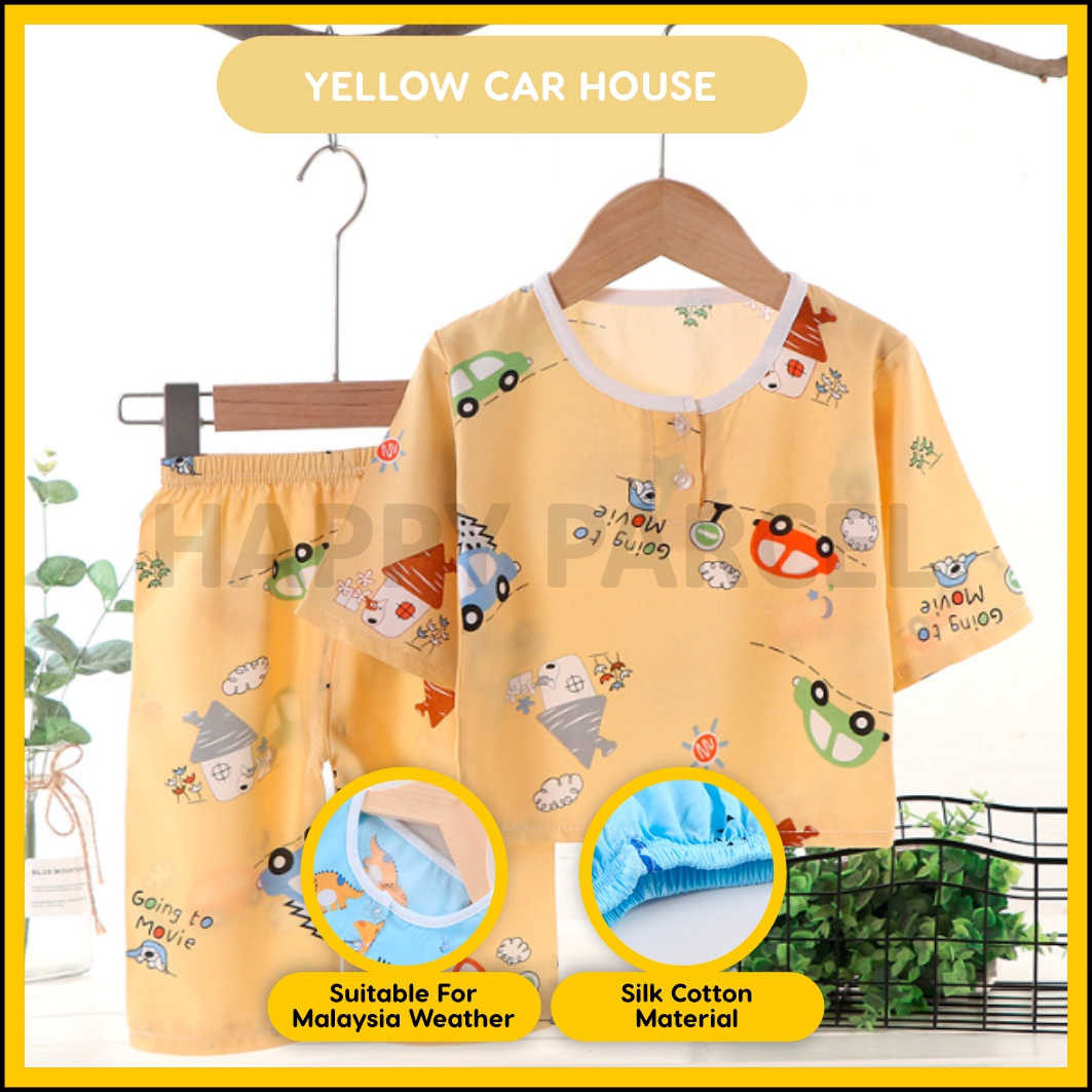 Silk Cotton Pyjamas (6M-12YO) Baby Pyjamas Kids Sleepwear Cotton Silk ...