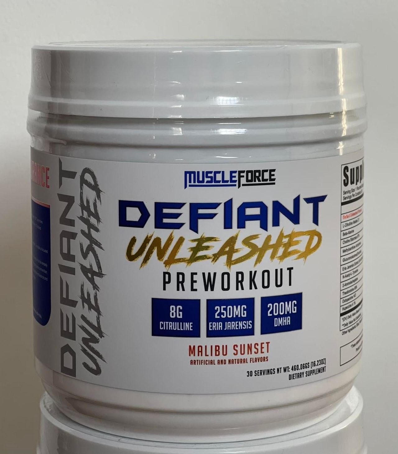 Pre Workout Supplement Muscle Force Defiant Unleashed (Malibu Sunset ...