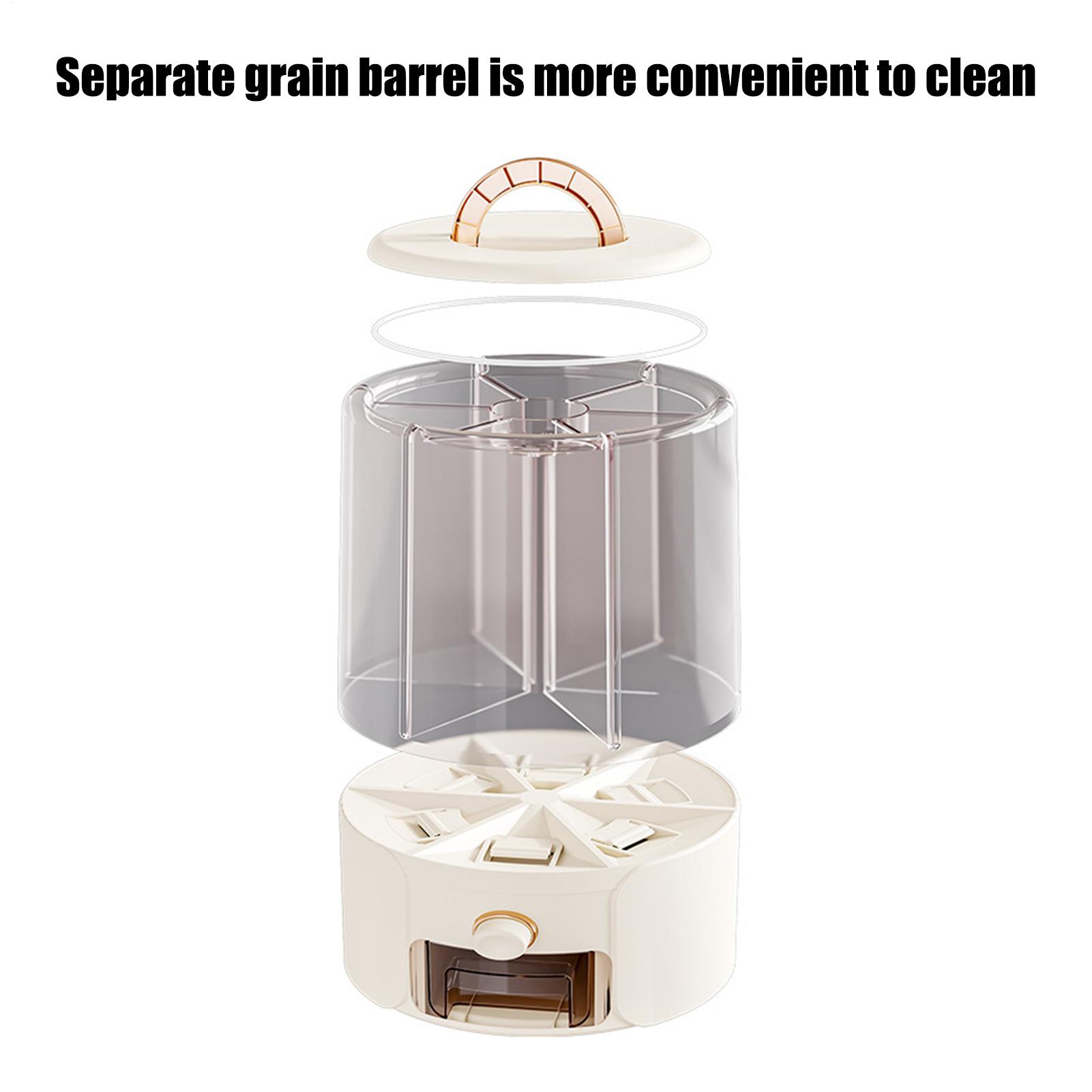Rice Container Rotatable Rice Bucket Food-grade Airtight with Dividers ...