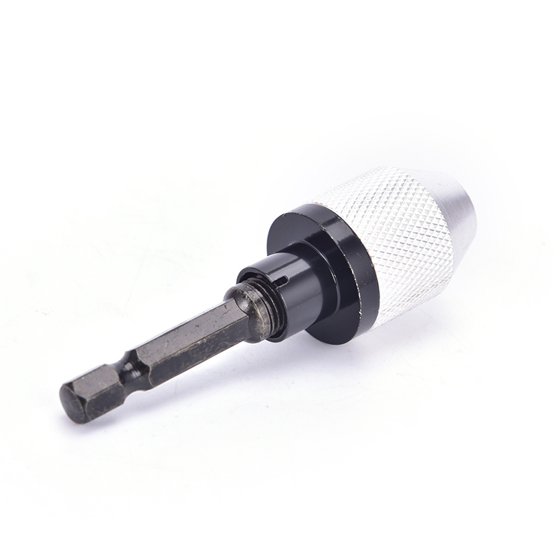 1/4" Hex Shank Keyless Drill Chuck Quick Change Bit Driver Converter ...