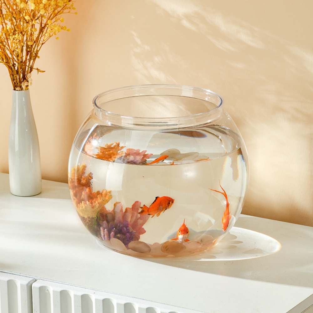 Good View Clear Transparent Round Fish Plastic Small Fish Bowl creative ...