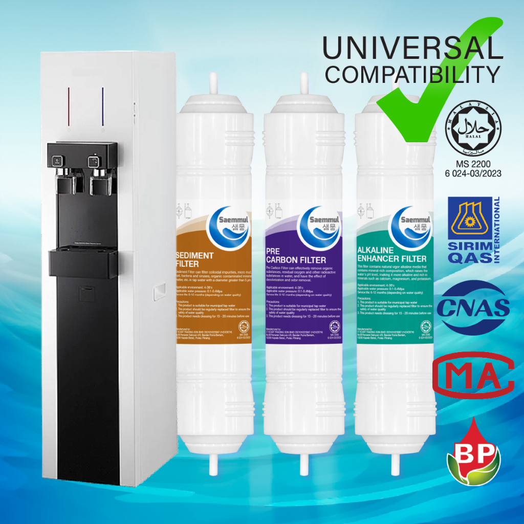 SAEMMUL 11”I ALKALINE WATER FILTER SET 3 STAGE HALAL COMPATIBLE FOR ...