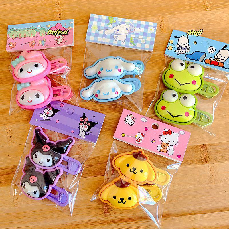 2Pcs Kawaii Kuromi My Melody Cinnamoroll Hair Clip Cute Cartoon Hairpin ...